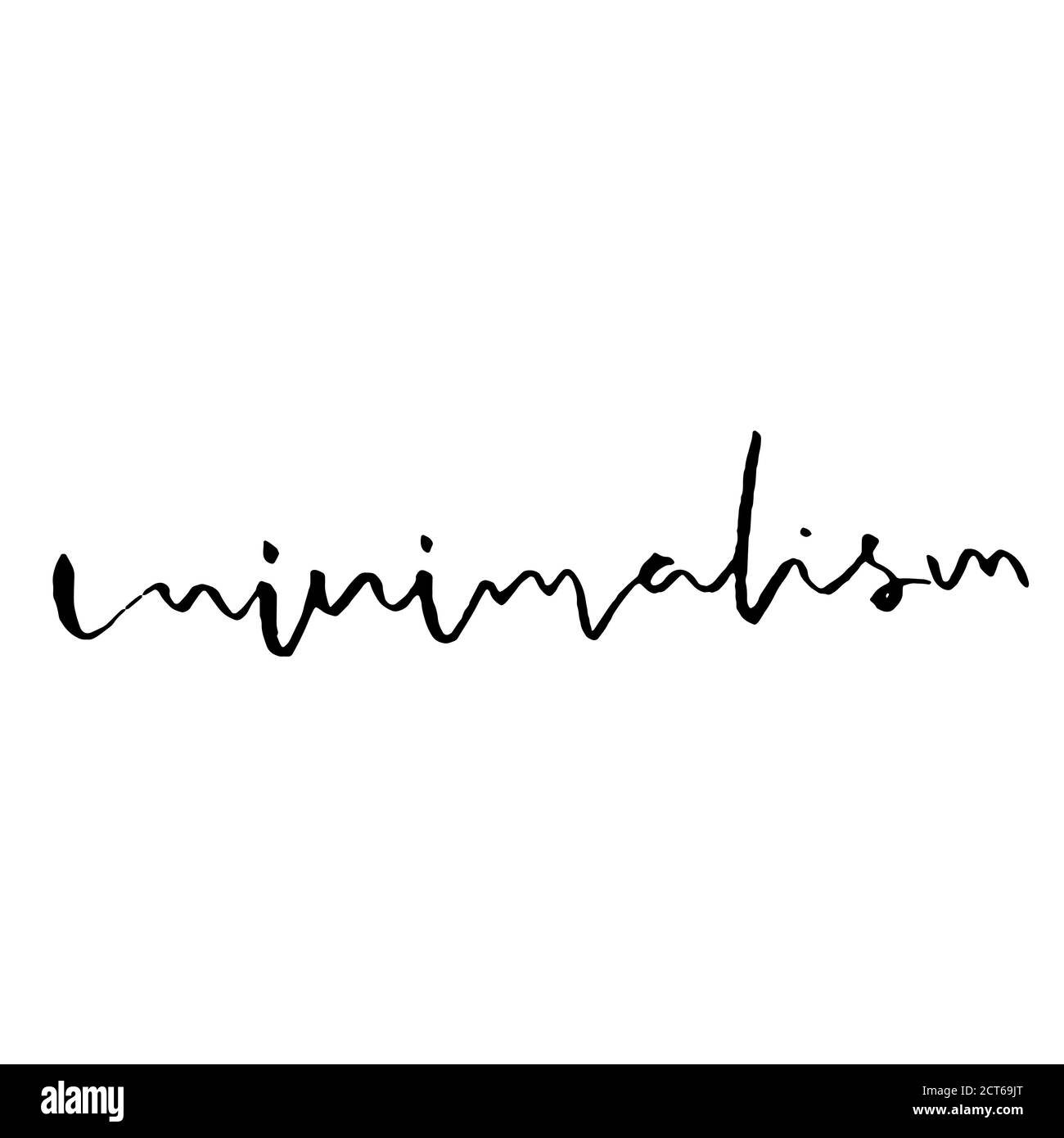 Minimalism. Hand drawn modern brush lettering. Typography banner. Ink ...