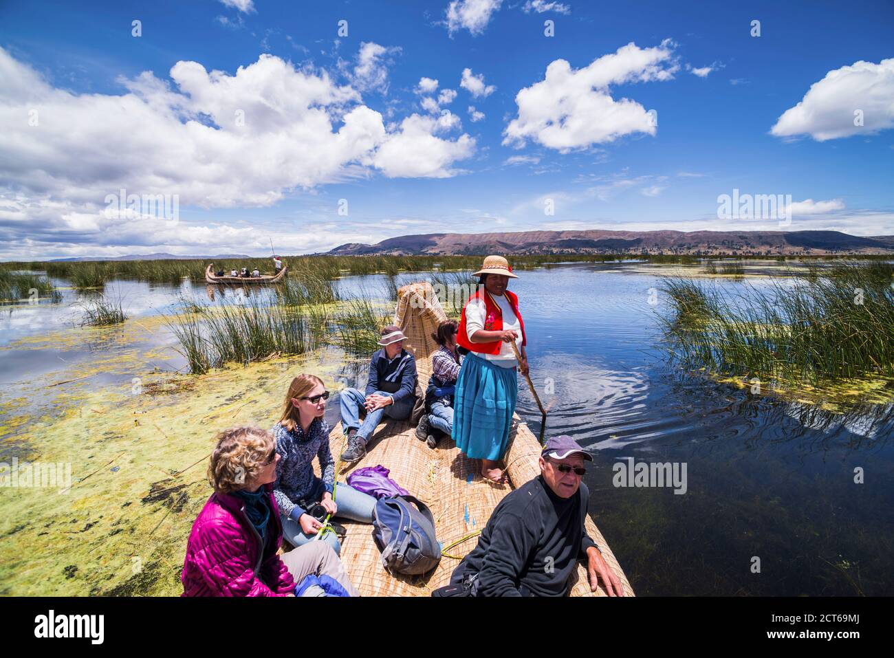 Reed Boat trip at Uros Floating Reed Islands, Lake Titicaca, Puno ...