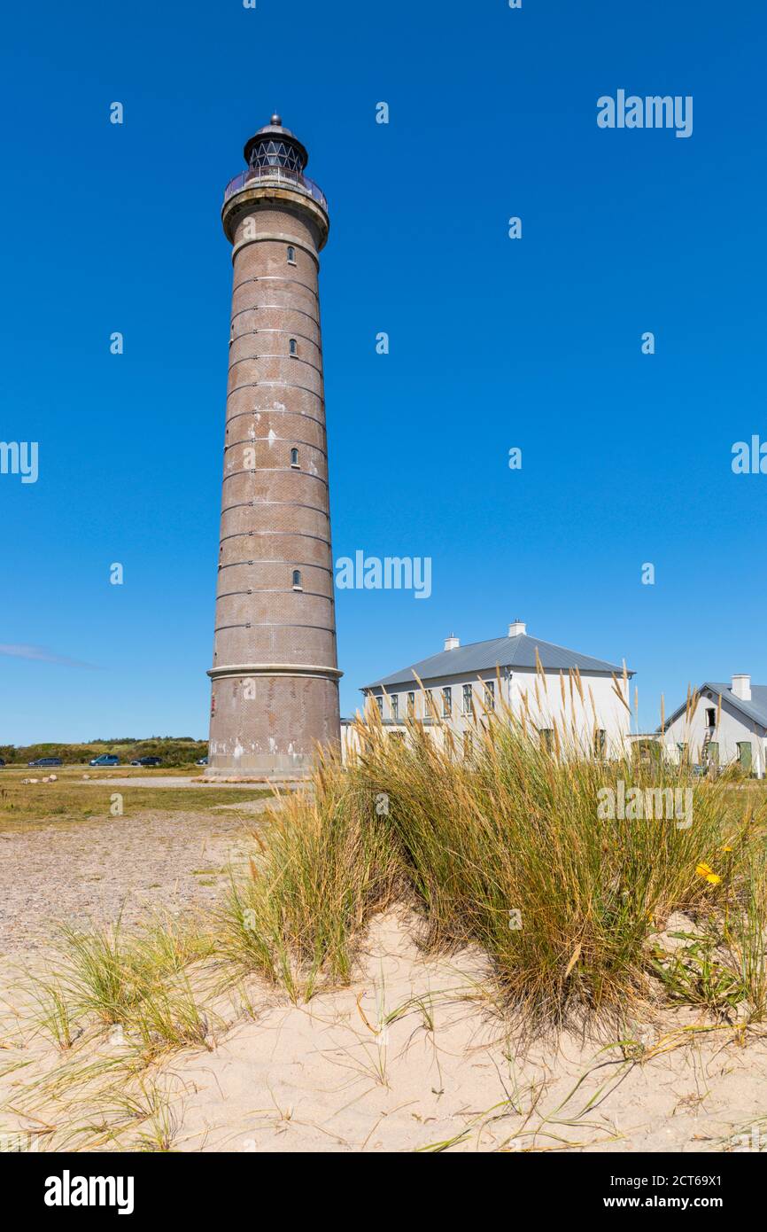 The Grey Lighthouse of Skagen at the Skagerrak, northernmost point of ...