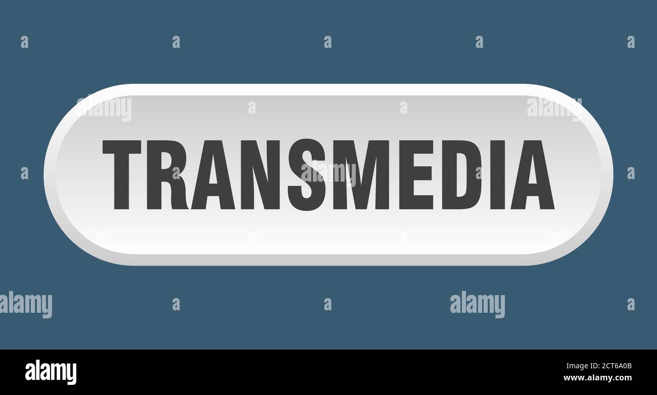 transmedia button. rounded sign isolated on white background Stock ...
