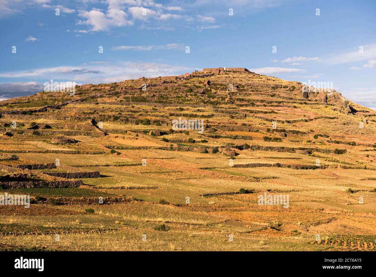 Inca Ruins on Pachatata (Father Earth) peak, Amantani Islands (Isla ...