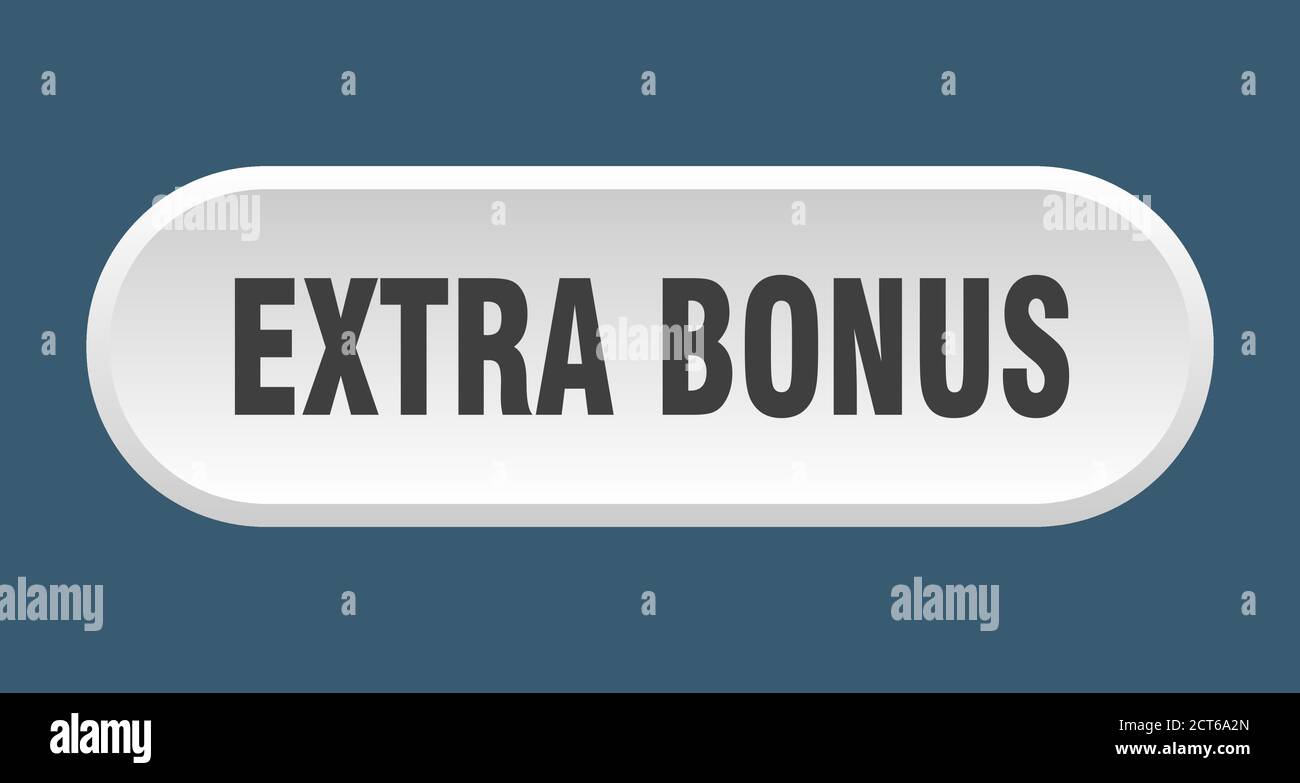 extra bonus button. rounded sign isolated on white background Stock ...