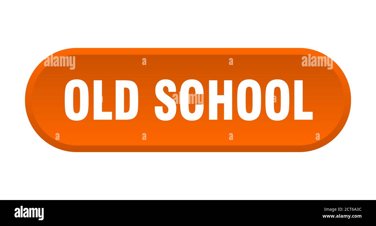 old school button. rounded sign isolated on white background Stock ...