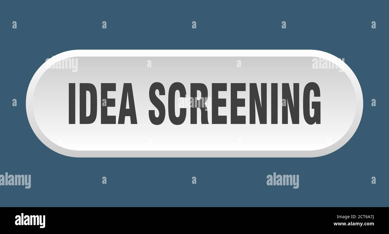 idea screening button. rounded sign isolated on white background Stock ...