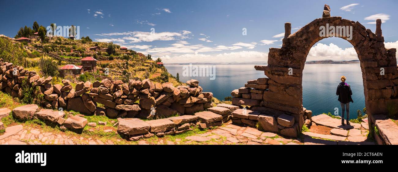 Inca Ruins, Taquile Island, Lake Titicaca, Peru, South America Stock ...