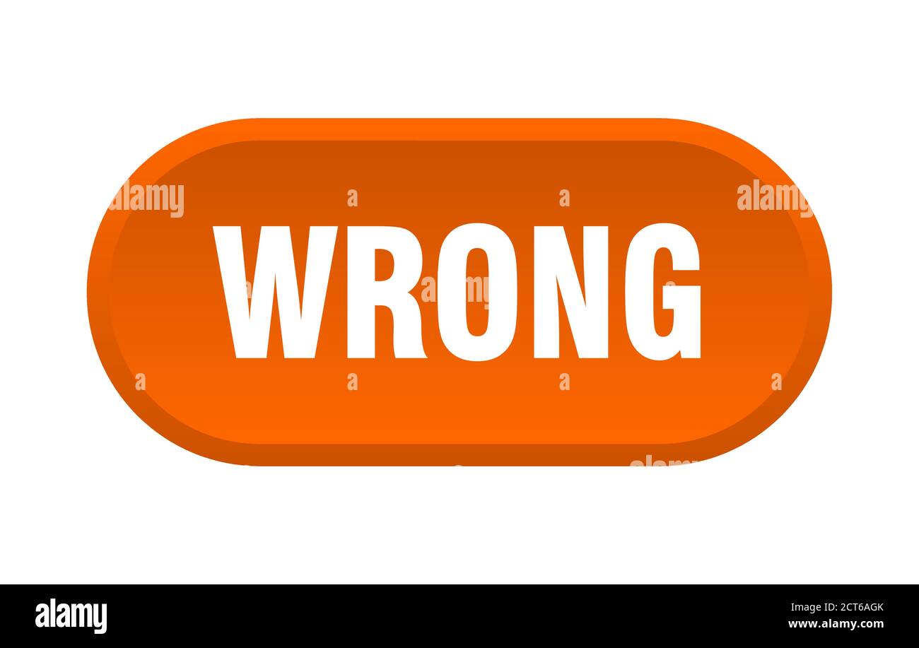wrong button. rounded sign isolated on white background Stock Vector ...