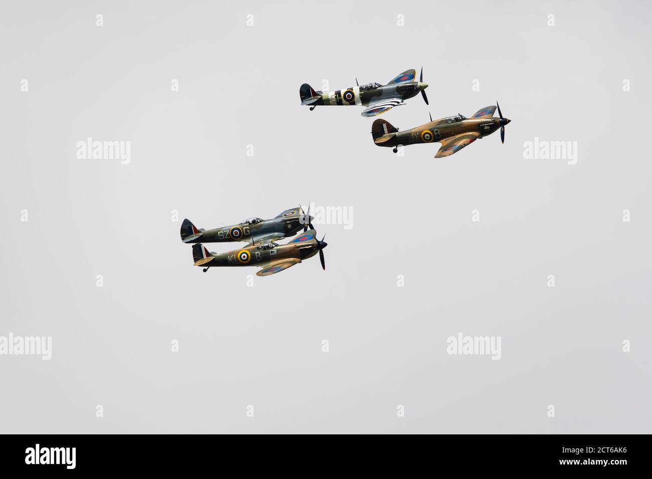 Formation of Spitfires and Hurricane of the Battle of Britain Memorial ...