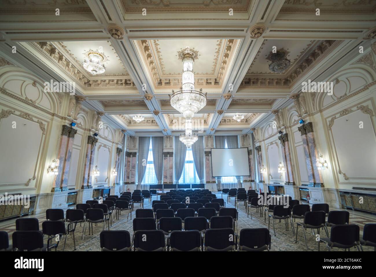 Bucharest palace of parliament interior hi-res stock photography and ...