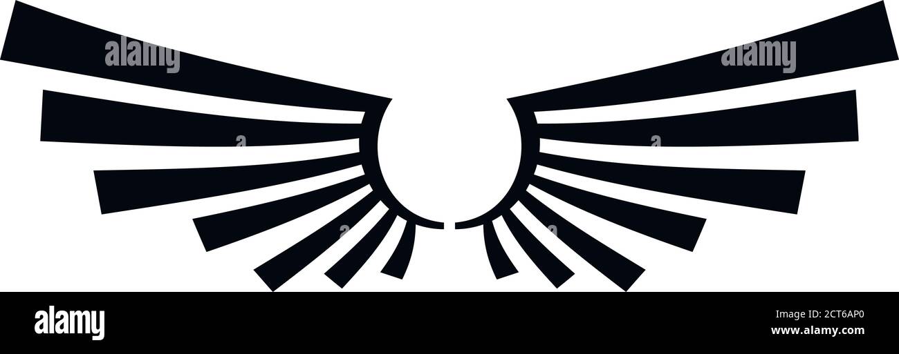 Decorative wings icon. Simple illustration of decorative wings vector ...