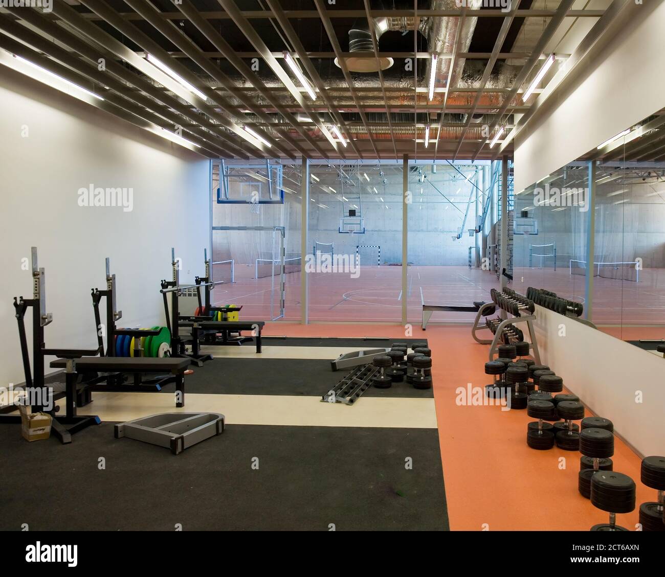 Weight Room in a Gymnasium Stock Photo - Alamy