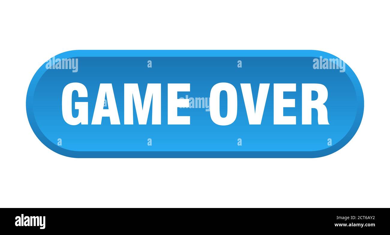 game over button. rounded sign isolated on white background Stock ...
