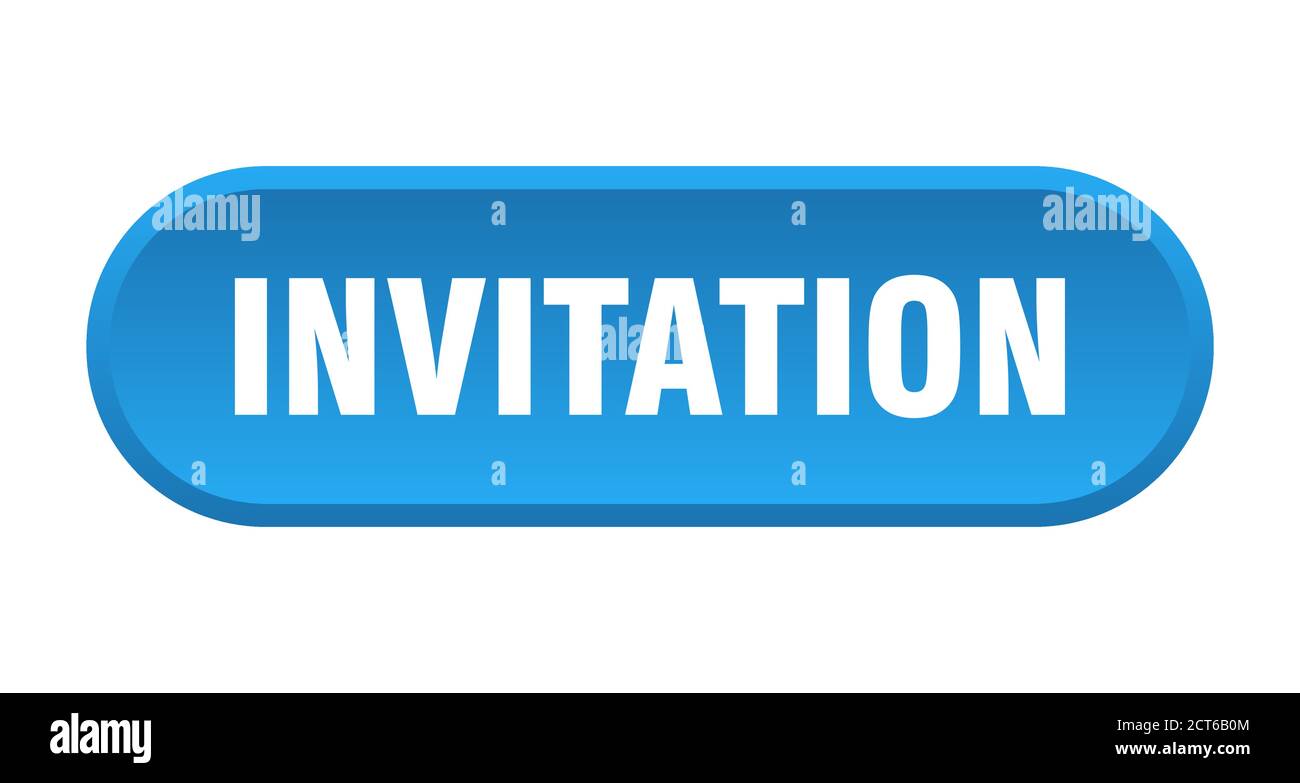invitation button. rounded sign isolated on white background Stock ...