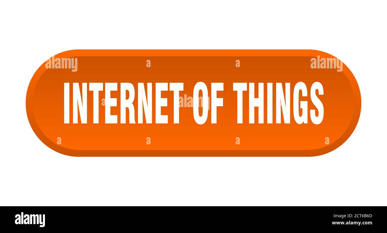 internet of things button. rounded sign isolated on white background ...