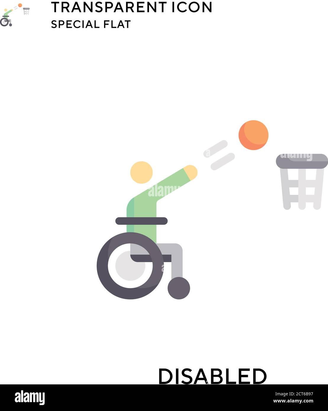 Disabled vector icon. Flat style illustration. EPS 10 vector Stock ...