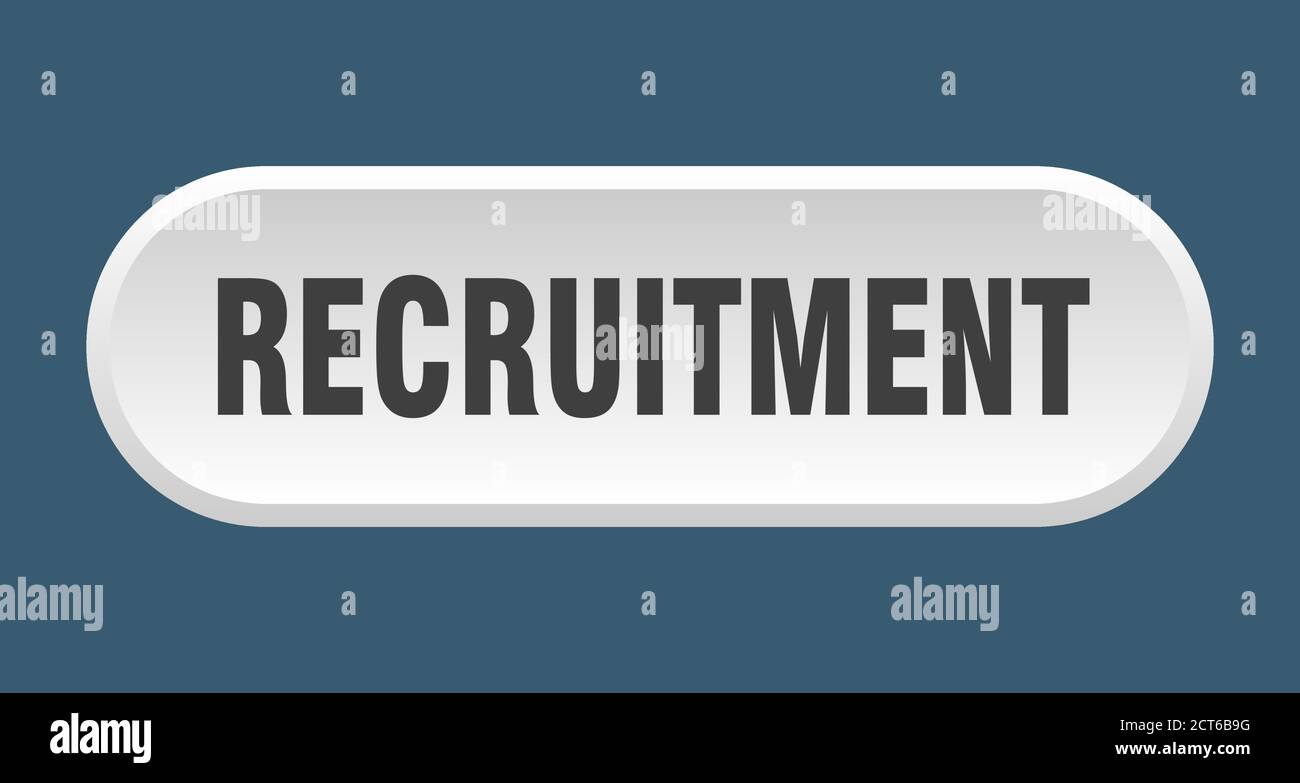 recruitment button. rounded sign isolated on white background Stock ...