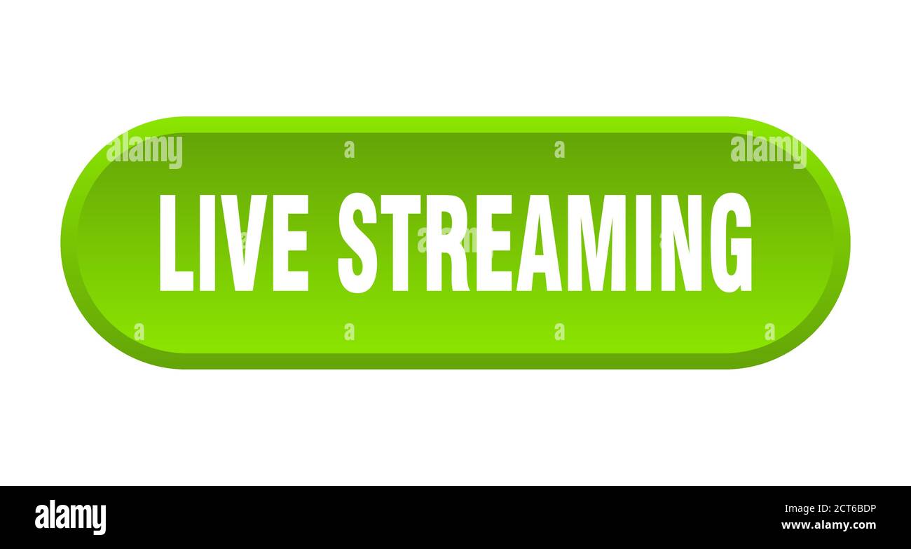 live streaming button. rounded sign isolated on white background Stock ...