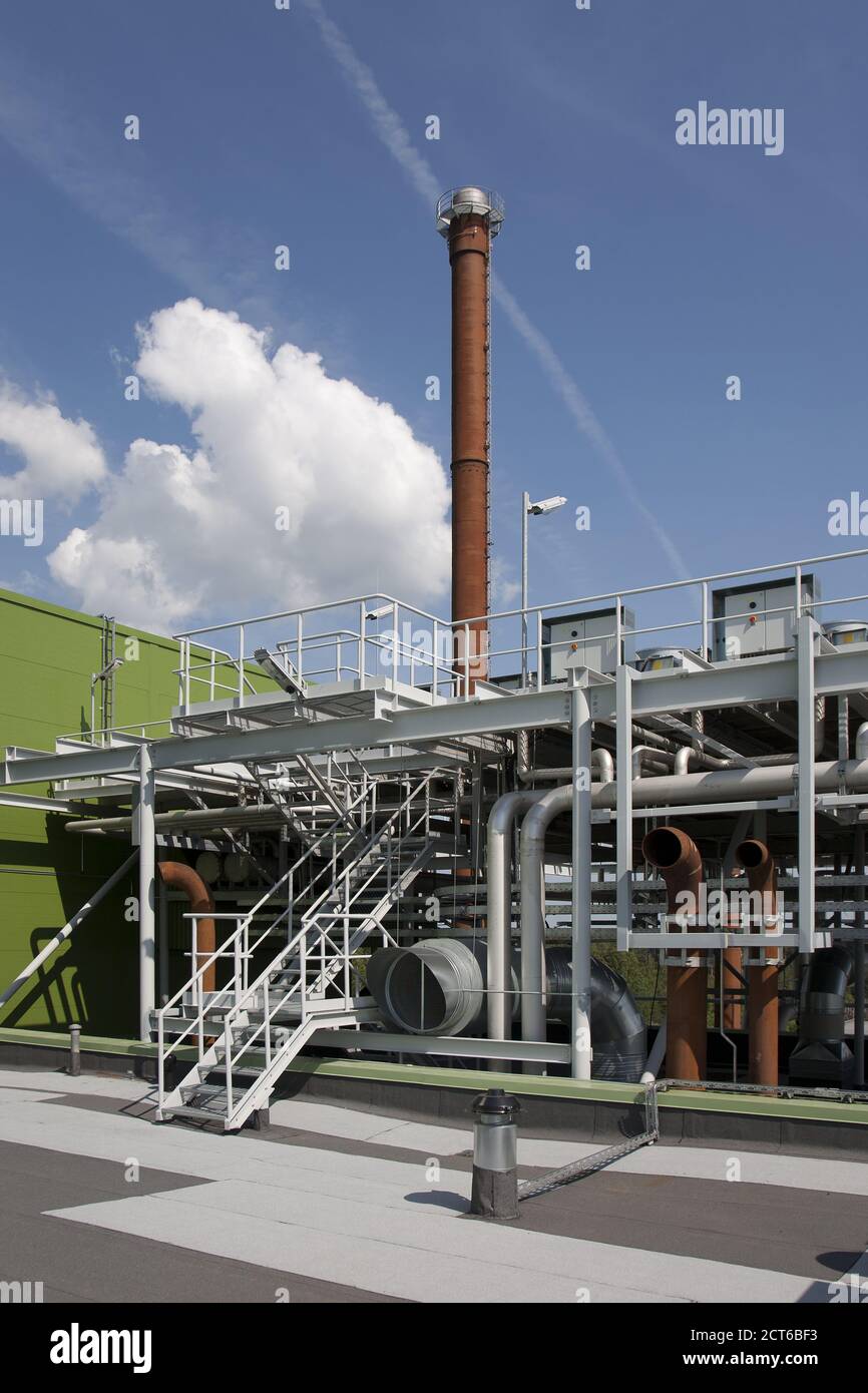 Power Plant Exterior with tall tower Stock Photo - Alamy