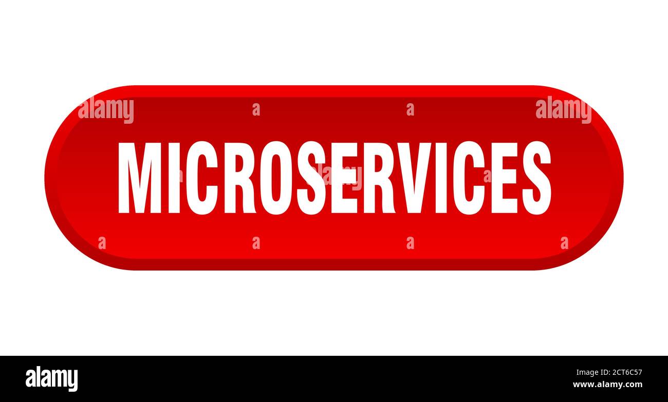 microservices button. rounded sign isolated on white background Stock ...