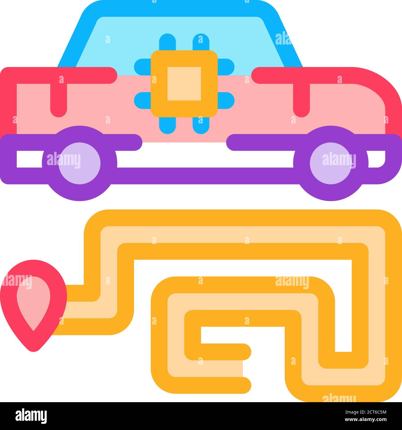 car navigation icon vector outline symbol illustration Stock Vector ...
