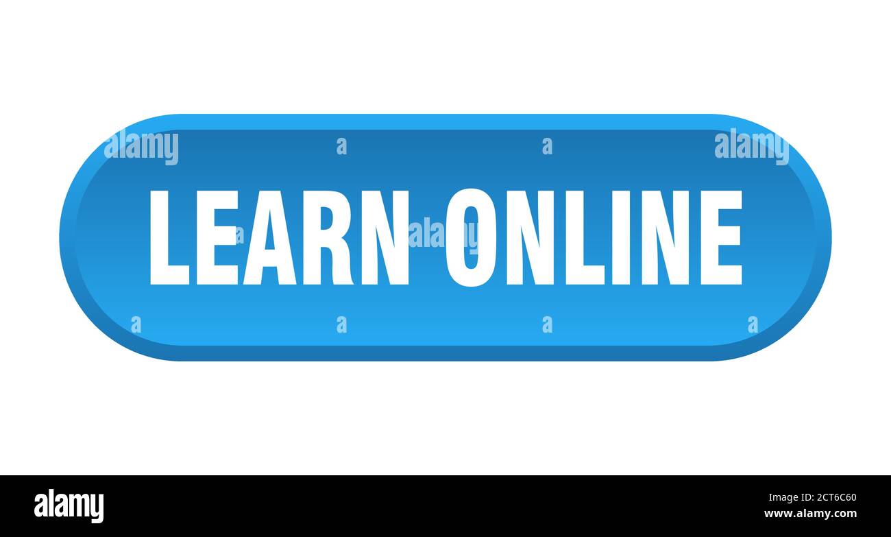 learn online button. rounded sign isolated on white background Stock ...