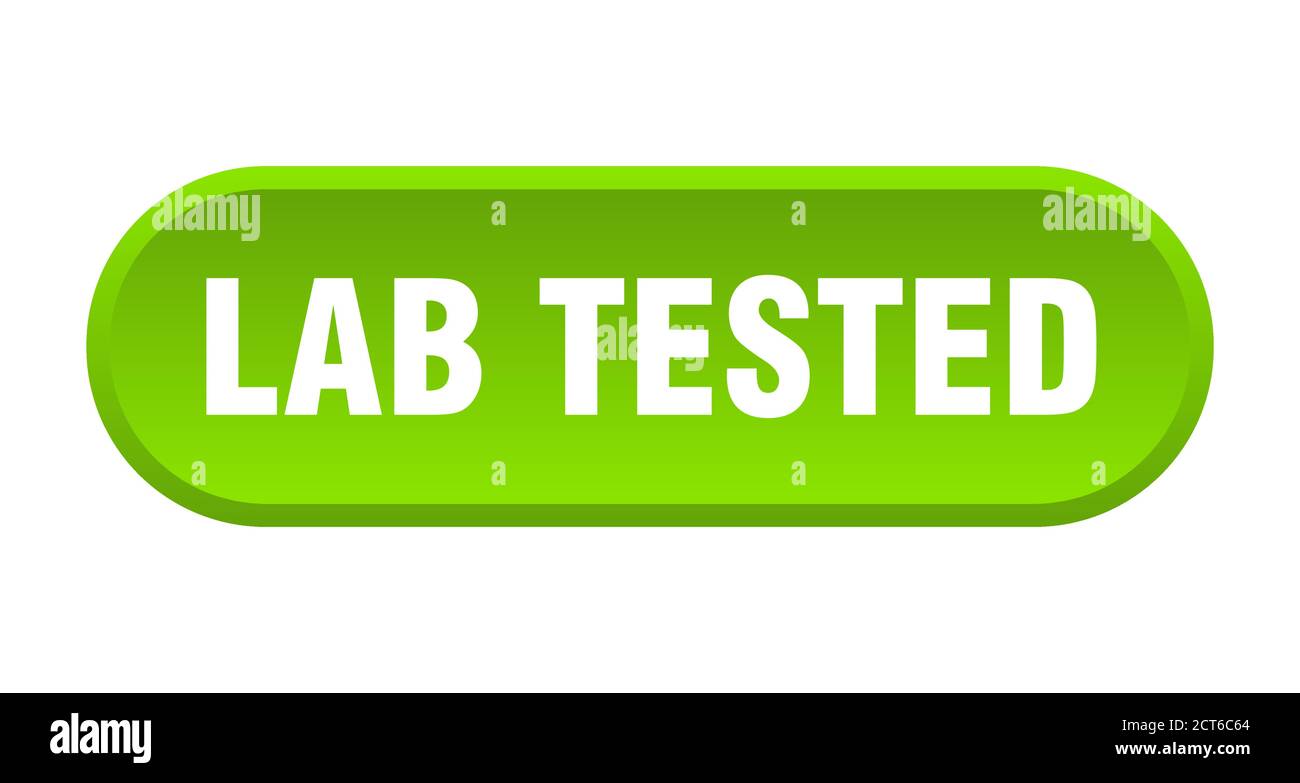 lab tested button. rounded sign isolated on white background Stock ...