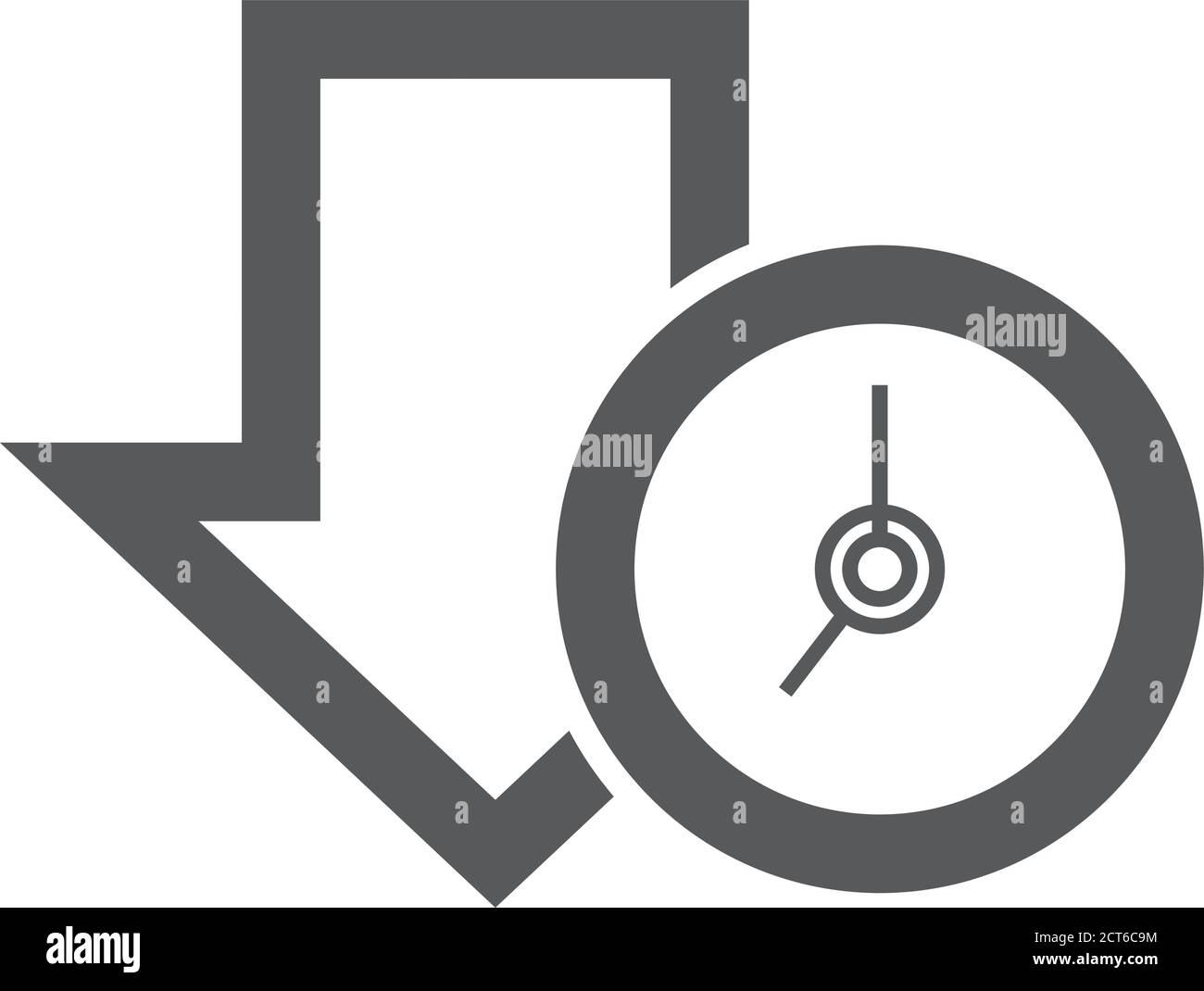 Download queue icon in thick outline style. Black and white monochrome ...