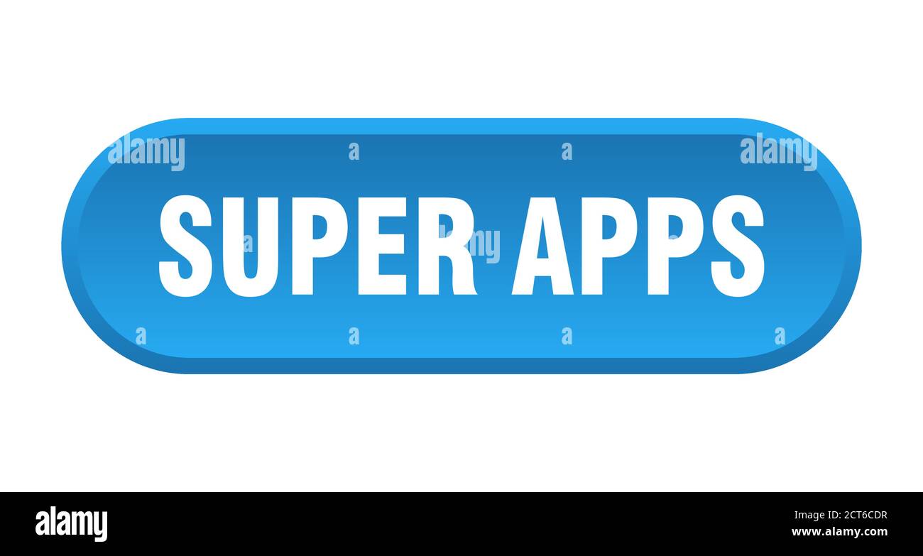 super apps button. rounded sign isolated on white background Stock ...