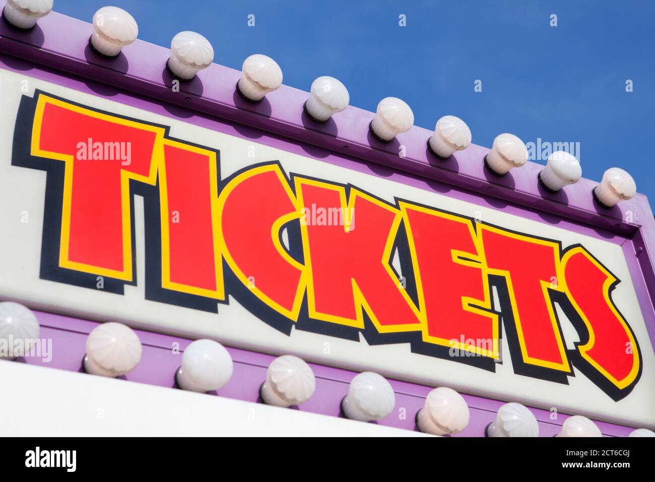 Ticket Booth Sign At Traveling Carnival Stock Photo - Alamy