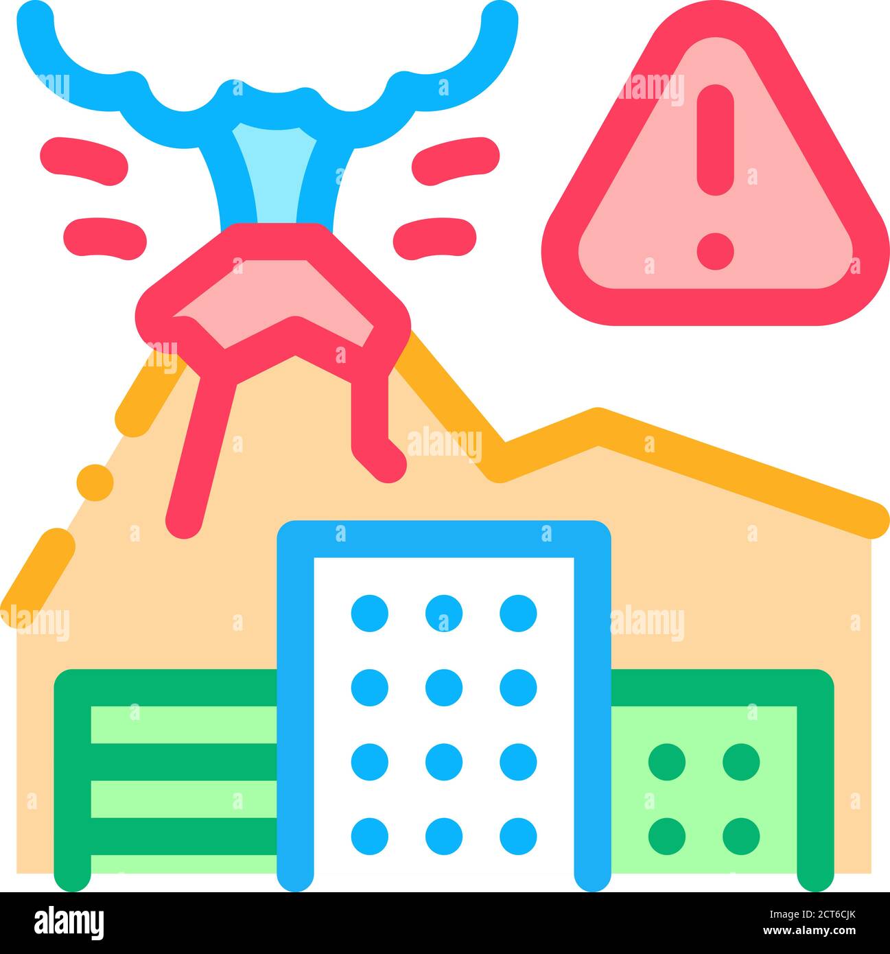 volcanic eruption icon vector outline symbol illustration Stock Vector ...