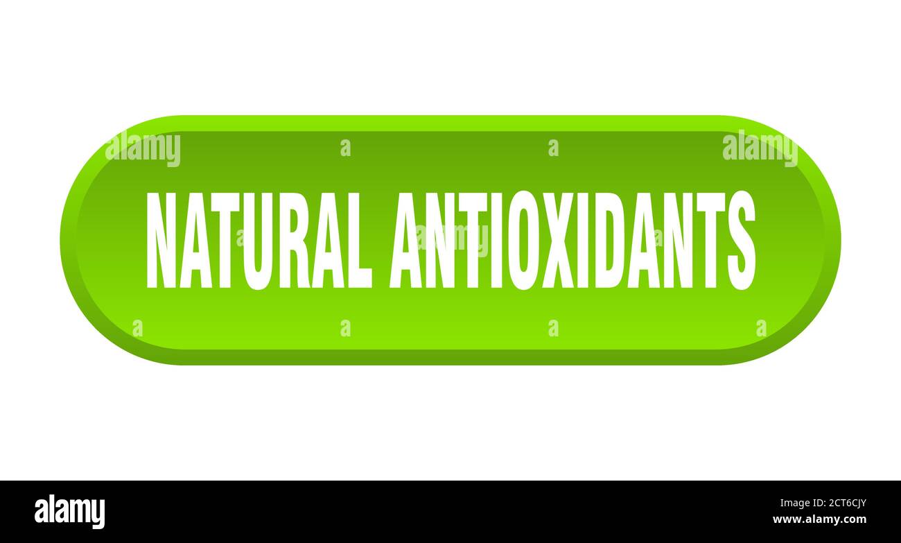 natural antioxidants button. rounded sign isolated on white background ...