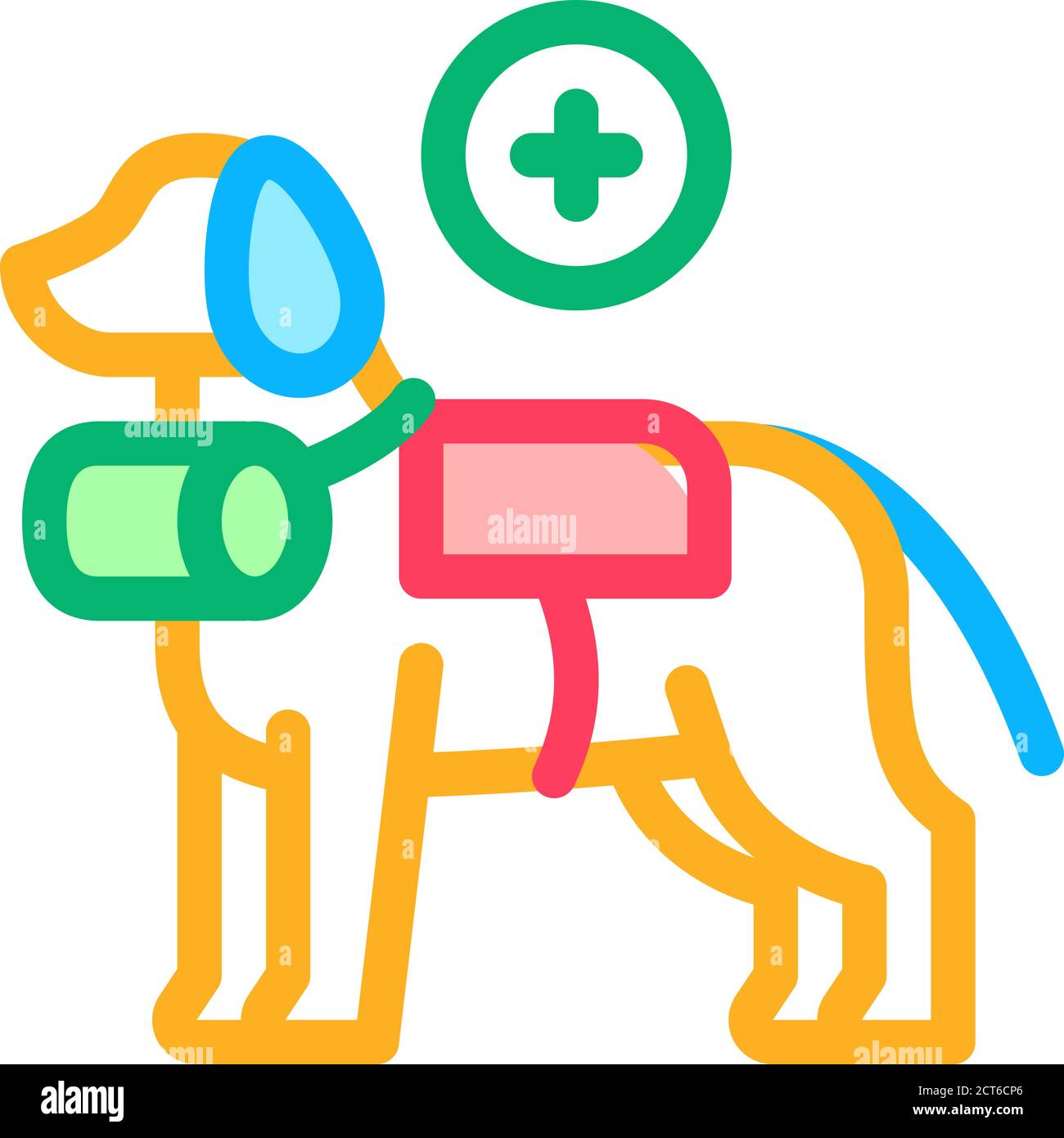 rescue dog icon vector outline symbol illustration Stock Vector Image ...