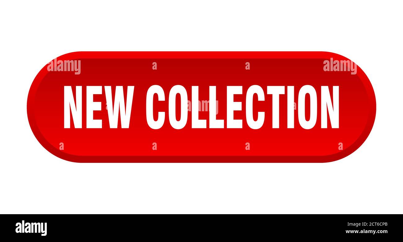 new collection button. rounded sign isolated on white background Stock ...