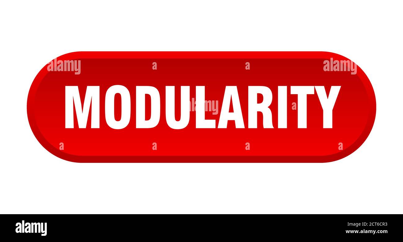 modularity button. rounded sign isolated on white background Stock ...