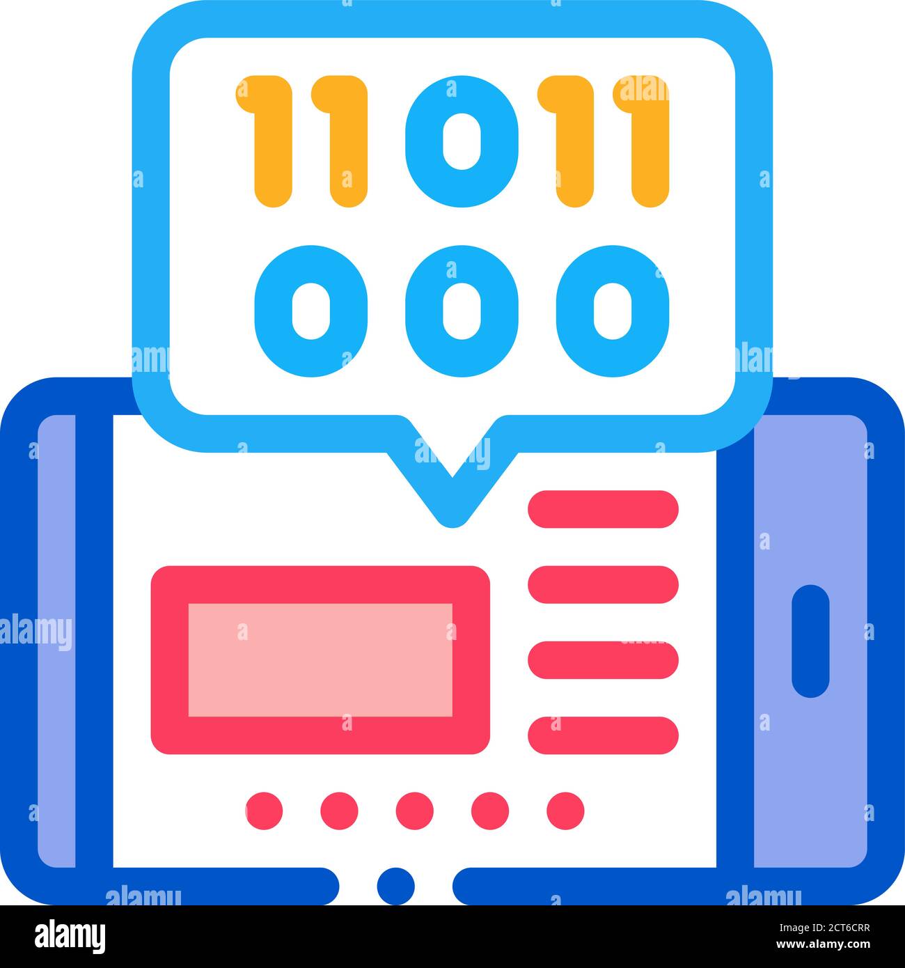 phone app binary code icon vector outline illustration Stock Vector ...