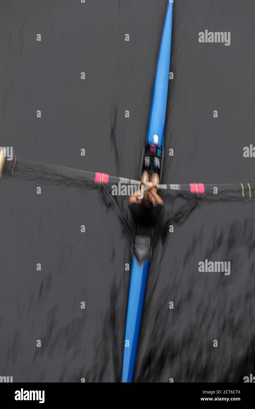 Rowing scull from above hi-res stock photography and images - Alamy