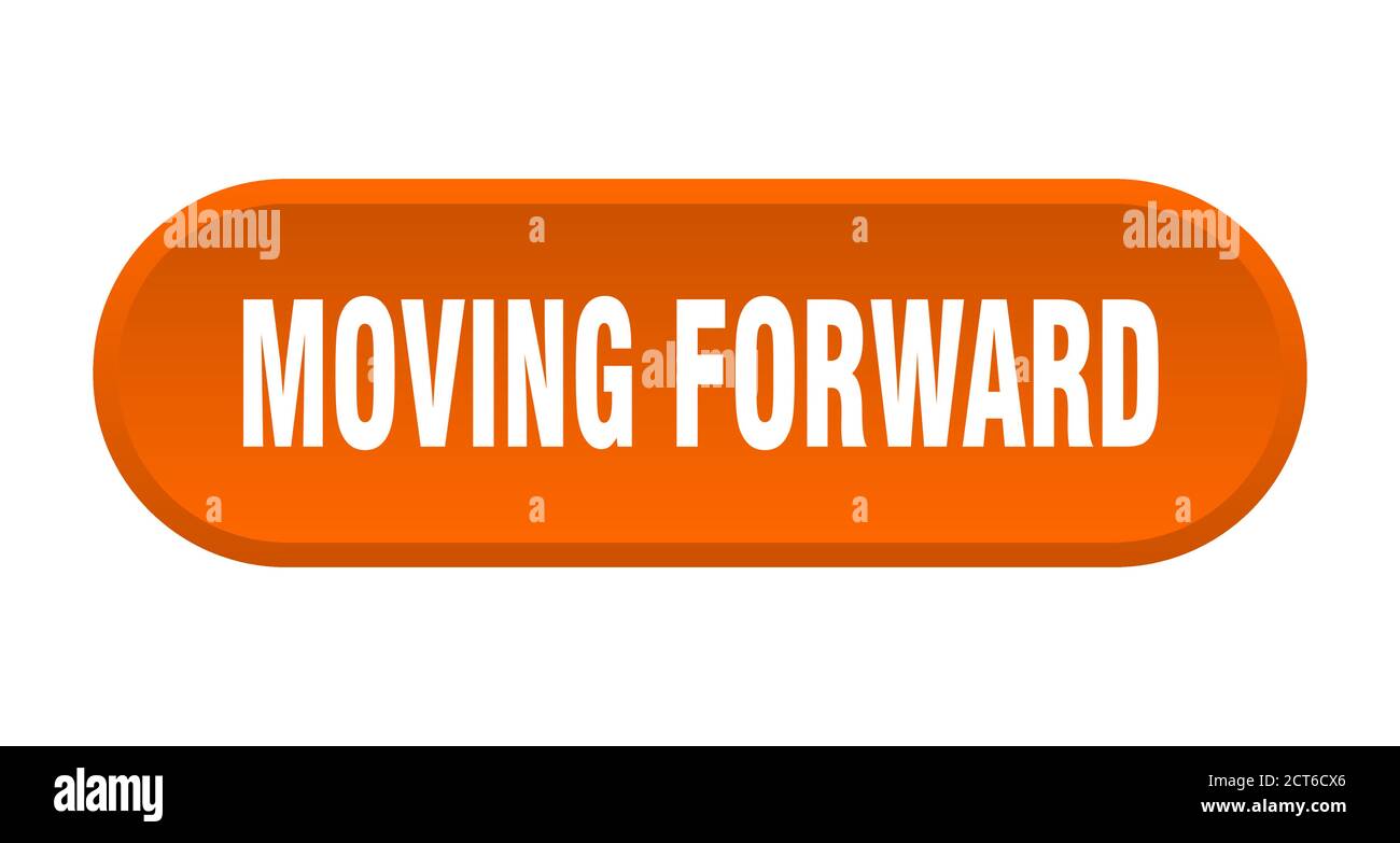 moving forward button. rounded sign isolated on white background Stock ...