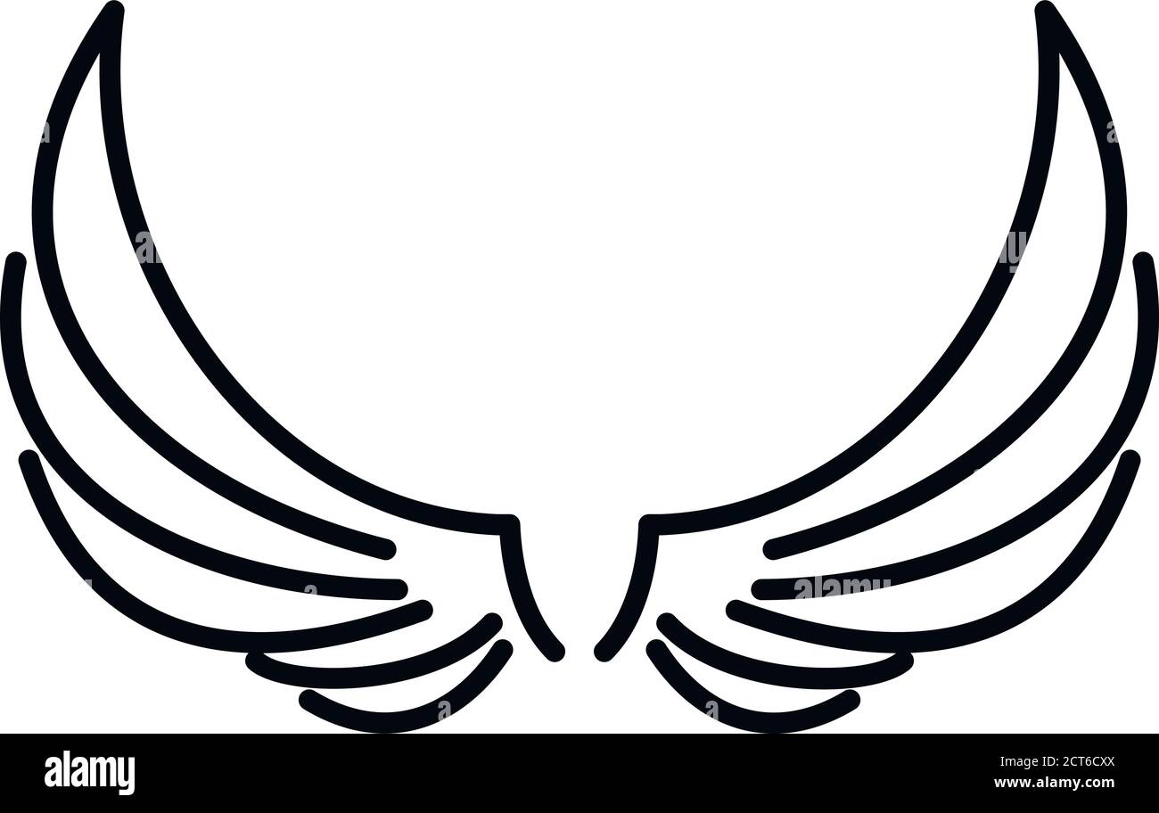 Symbol wings icon. Outline symbol wings vector icon for web design ...