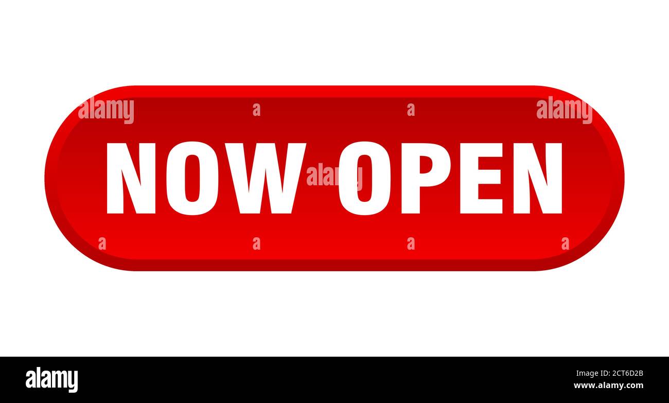 now open button. rounded sign isolated on white background Stock Vector ...