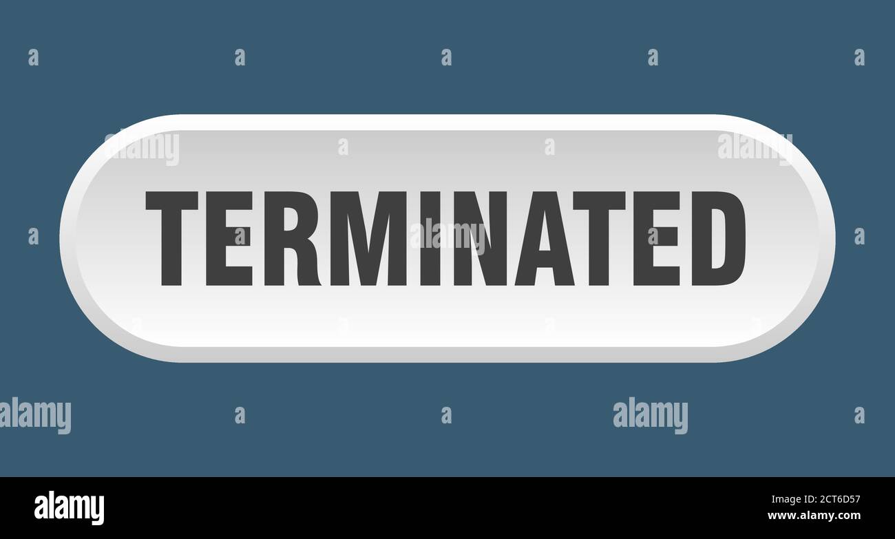 terminated button. rounded sign isolated on white background Stock ...