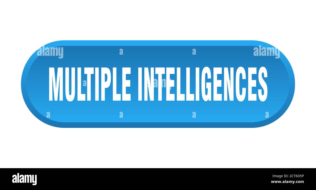 multiple intelligences button. rounded sign isolated on white ...