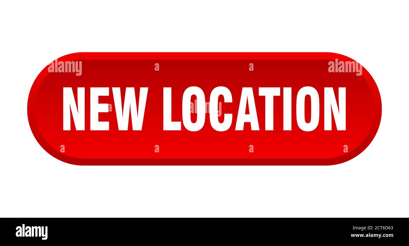 new location button. rounded sign isolated on white background Stock ...