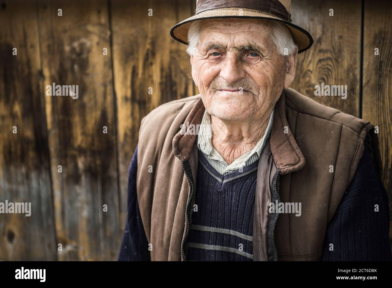 Portrait of an old man in Maramures, Romania Stock Photo - Alamy