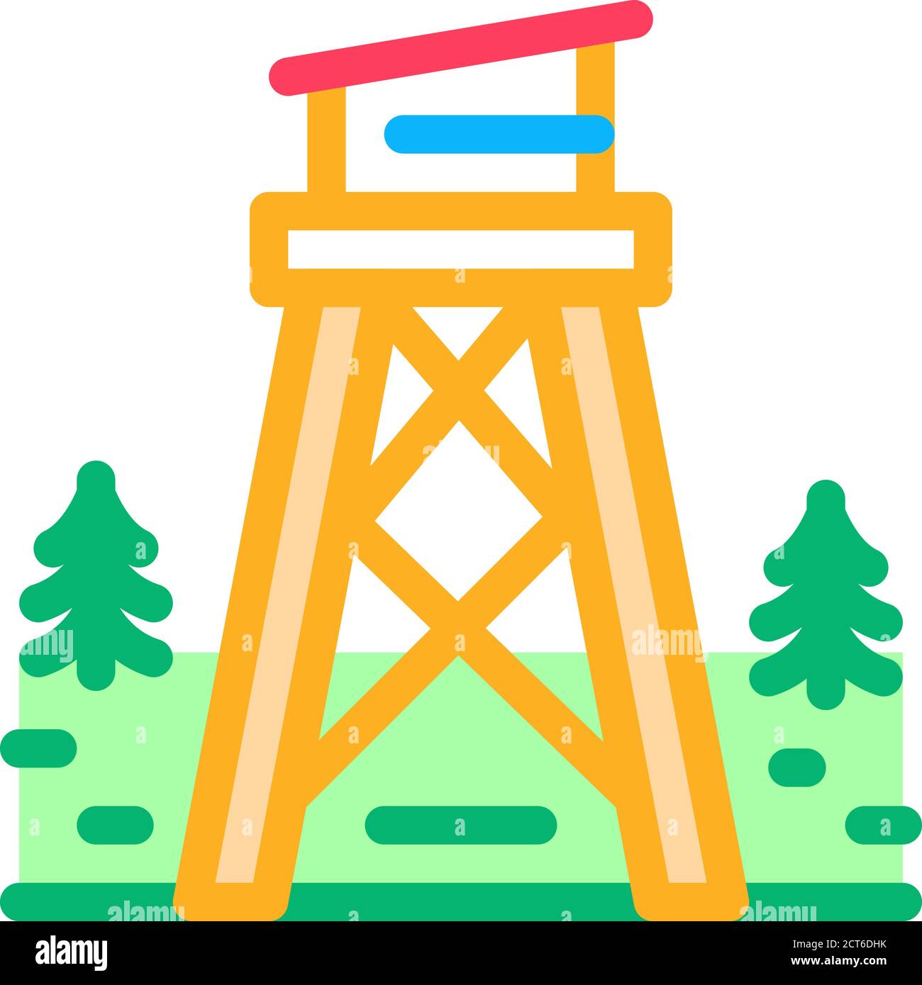 rescue forest tower icon vector outline illustration Stock Vector Image ...