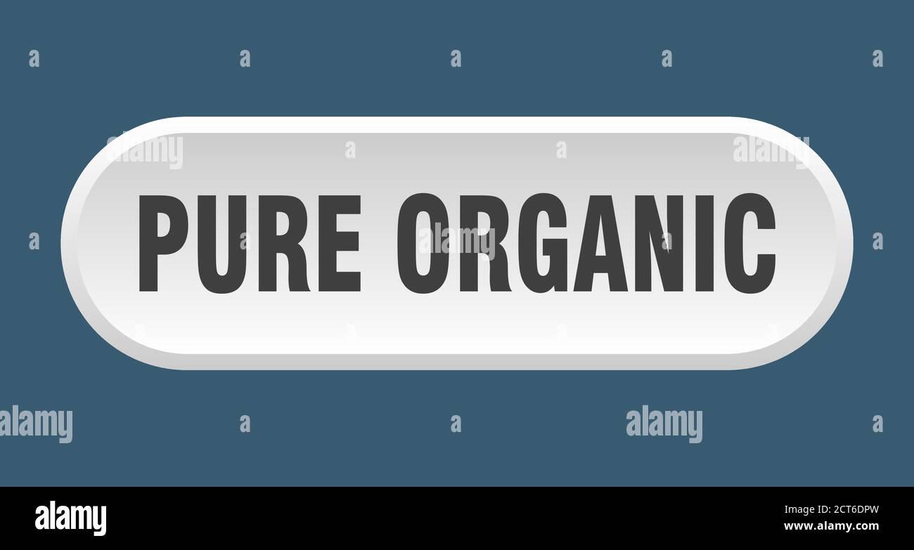 pure organic button. rounded sign isolated on white background Stock ...