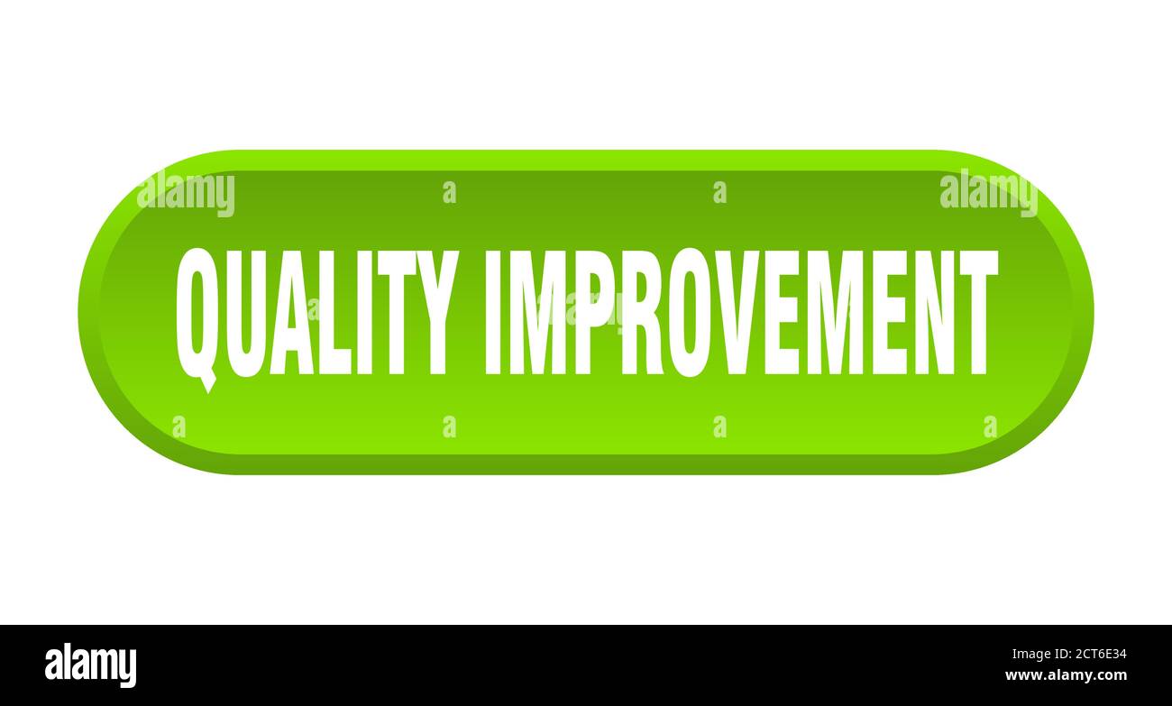 quality improvement button. rounded sign isolated on white background ...