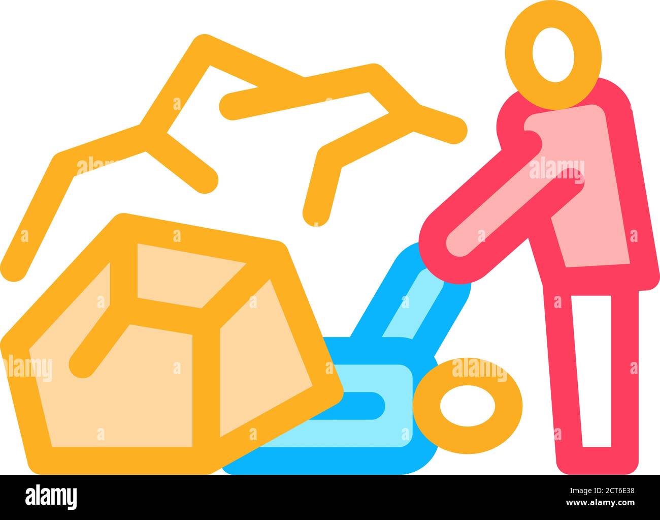 saving human from rubble icon vector outline illustration Stock Vector ...