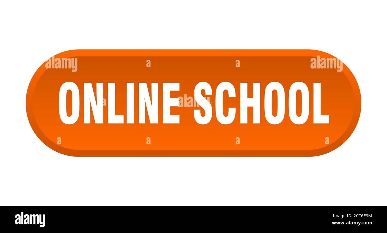 online school button. rounded sign isolated on white background Stock ...