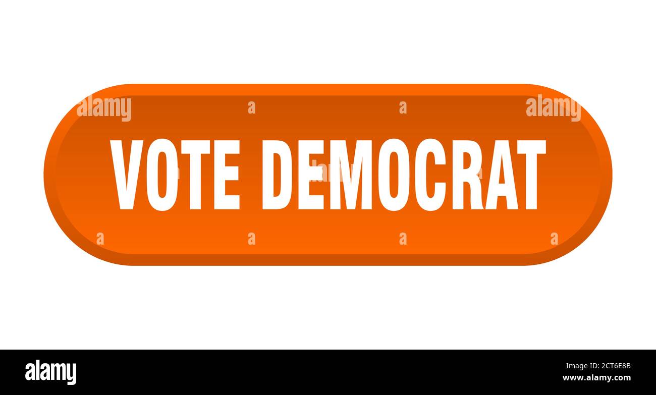 vote democrat button. rounded sign isolated on white background Stock ...