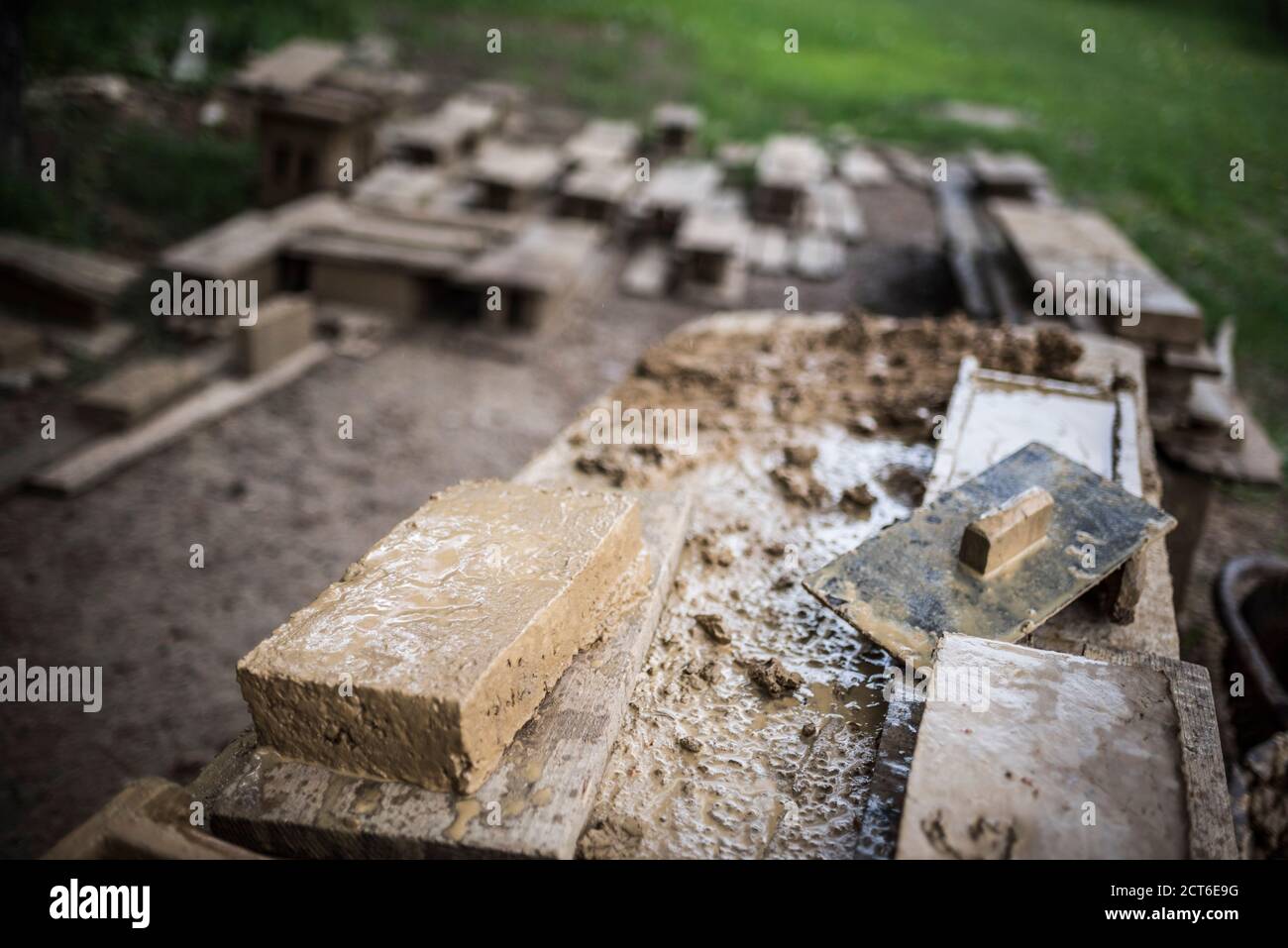 Making bricks in Viscri, Transylvania, Romania Stock Photo - Alamy