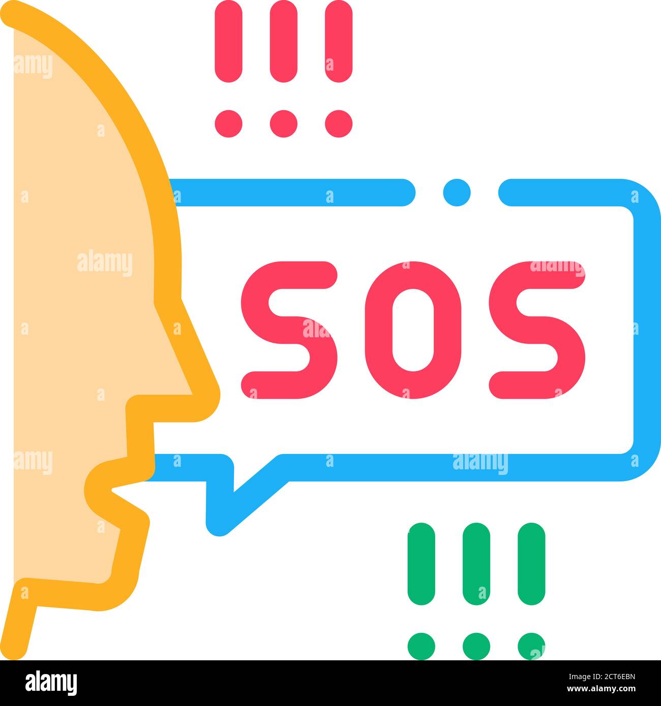 human screaming sos icon vector outline illustration Stock Vector Image ...